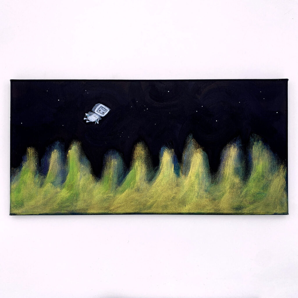 Original Painting: Space Cadet expedition b (20" x 10" canvas) - Kid Koala